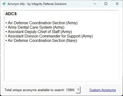 acronyms – Integrity Defense Solutions